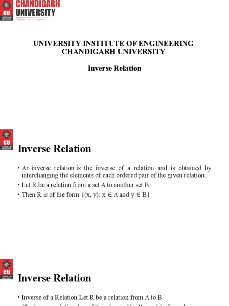 Inverse Relations in Math | PDF | Function (Mathematics) | Mathematical ...
