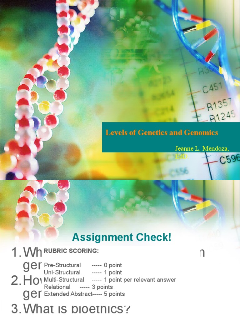 Levels of Genetics and Genomics | PDF | Dna | Gene