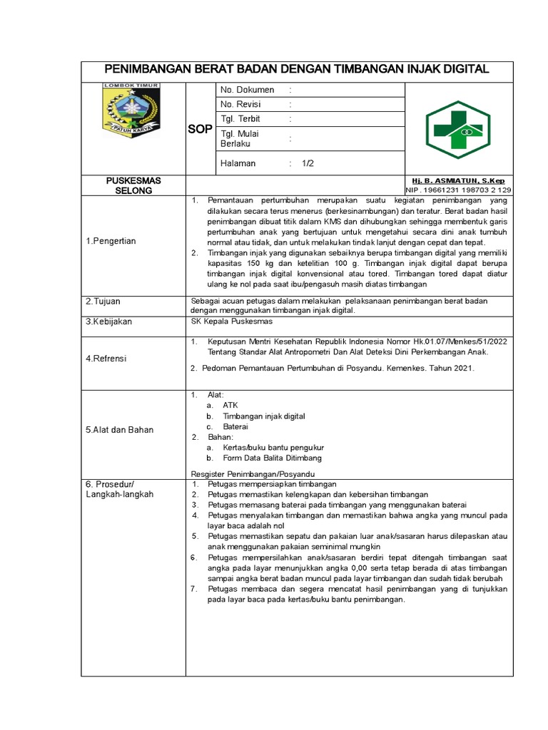 4 PENIMBANGAN BERAT BADAN DENGAN TIMBANGAN INJAK DIGITAL | PDF