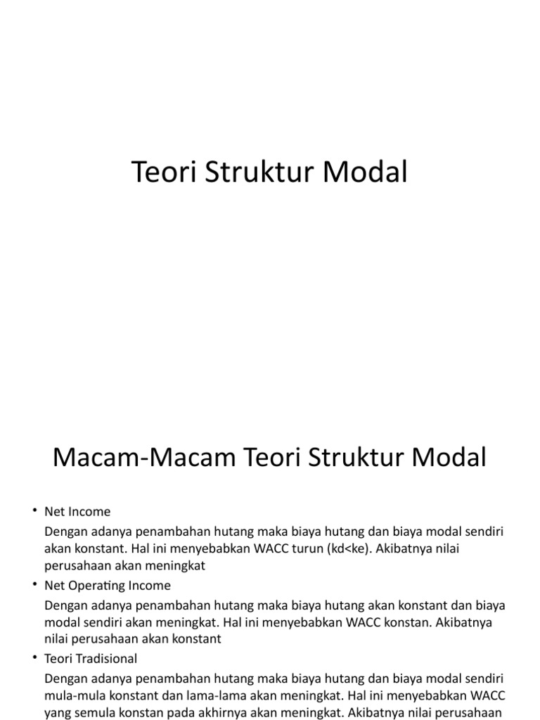 Teori Struktur Modal | PDF