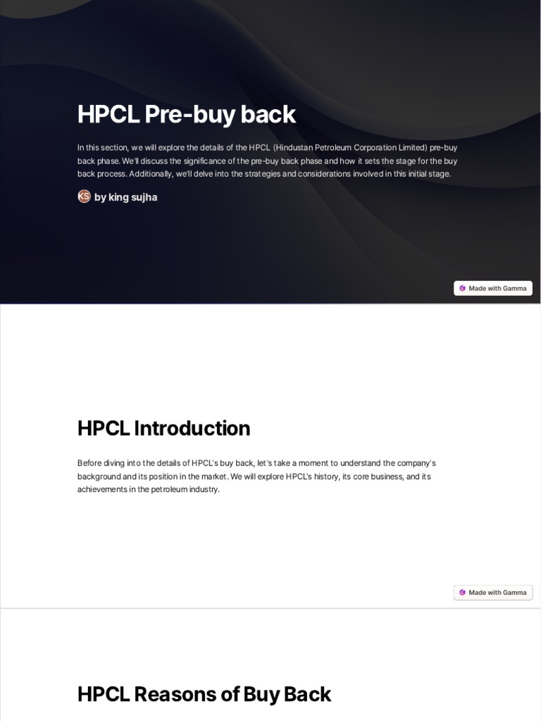 HPCL Pre Buy Back | PDF