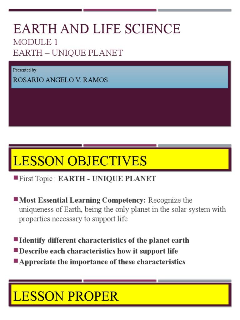 Lesson 1 Characteristics of The Planet Earth | PDF
