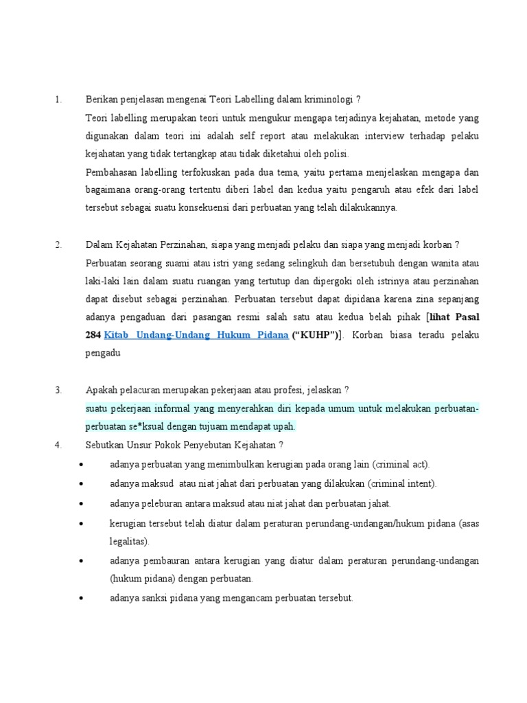 Teori Labelling dalam Kriminologi | PDF