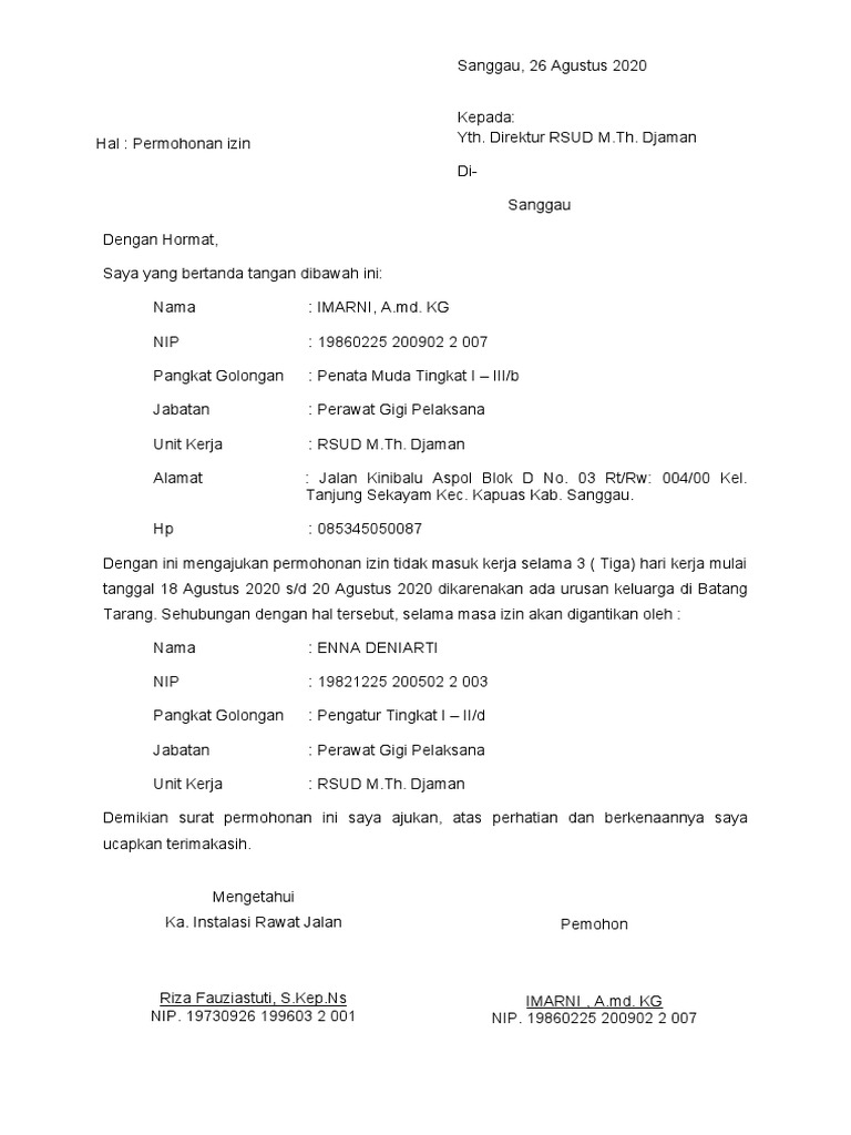 Surat Izin Kerja | PDF