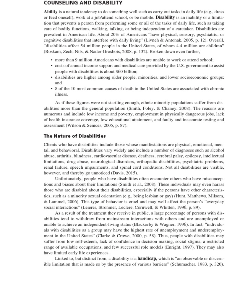 Counseling and Disability | PDF | Attention Deficit Hyperactivity ...