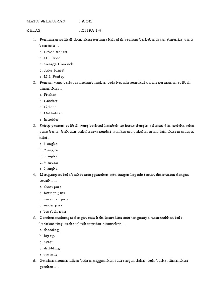 Soal PTS Kelas Xi 2021 | PDF