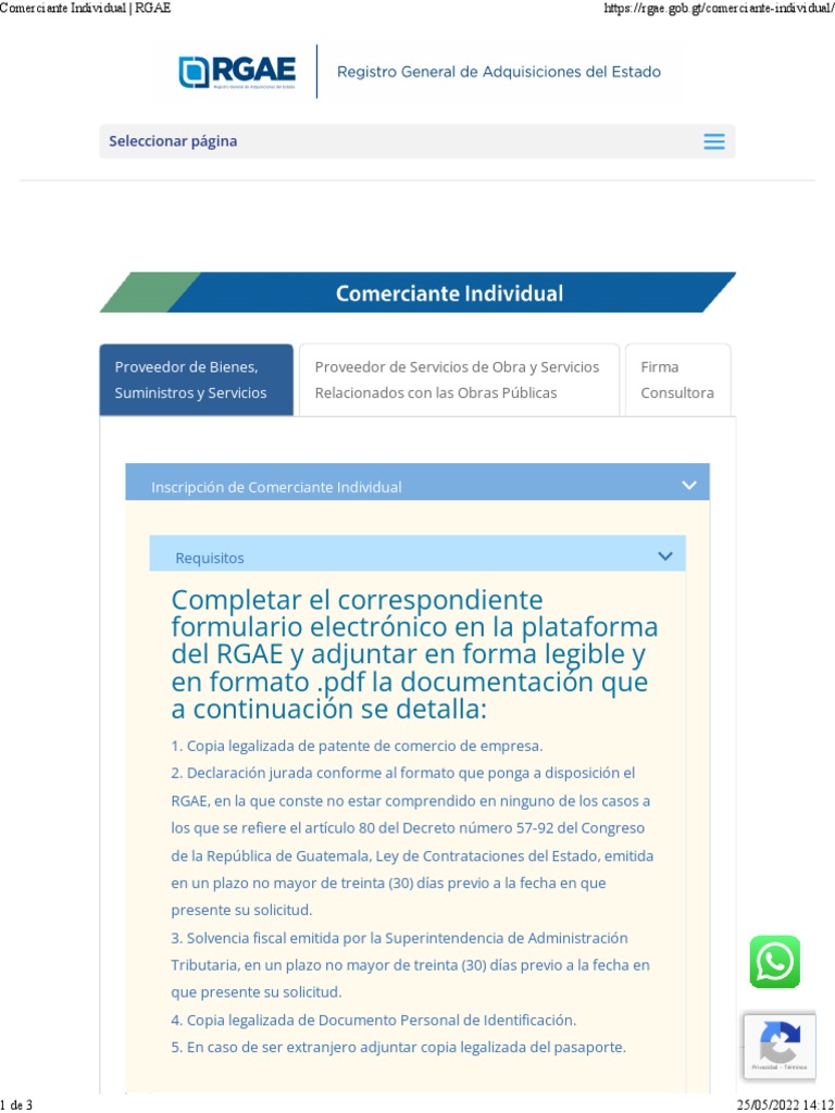 Requisitos para Inscripción RGAE Guatemala | PDF