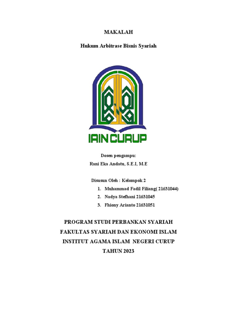 Makalah Hukum Arbitrase Syariah-1 | PDF