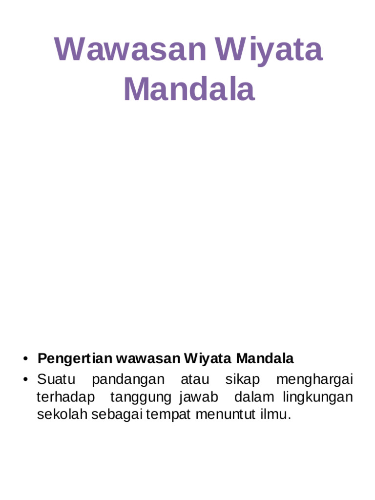 Pengertian dan Prinsip Wiyata Mandala | PDF