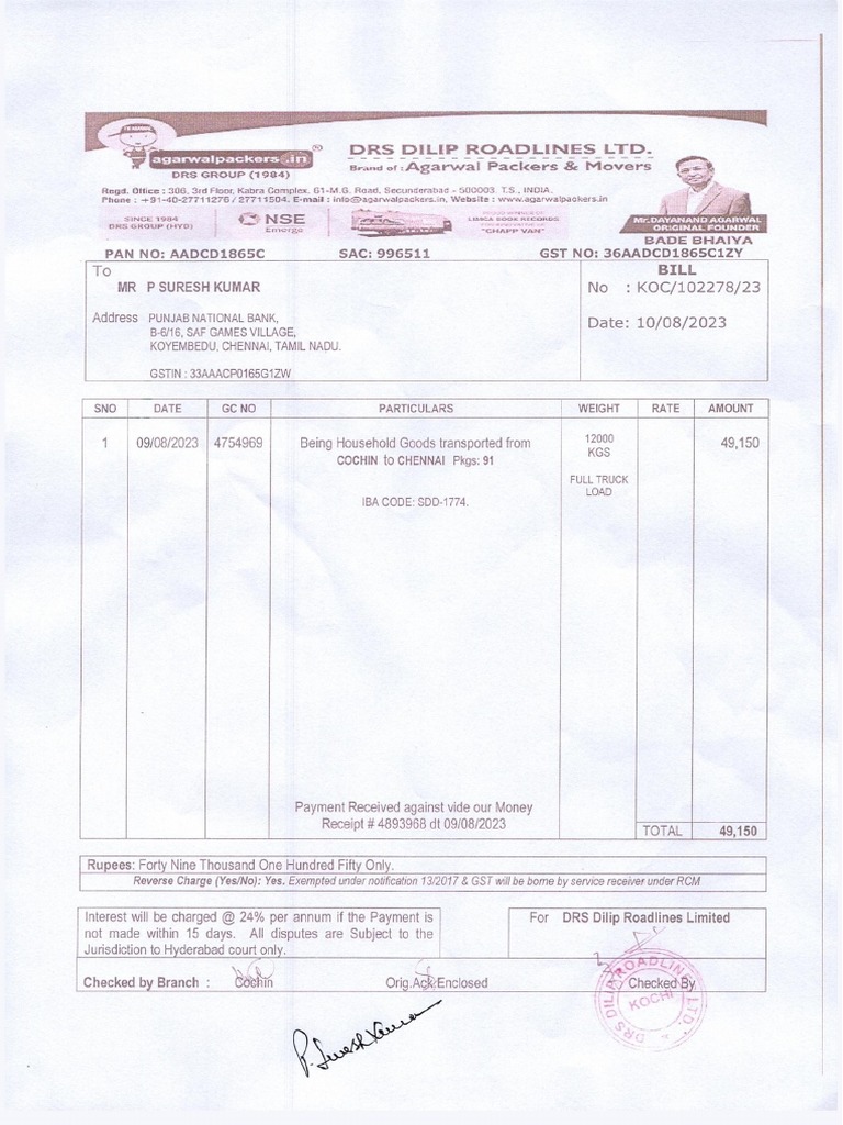 Transport Bill | PDF