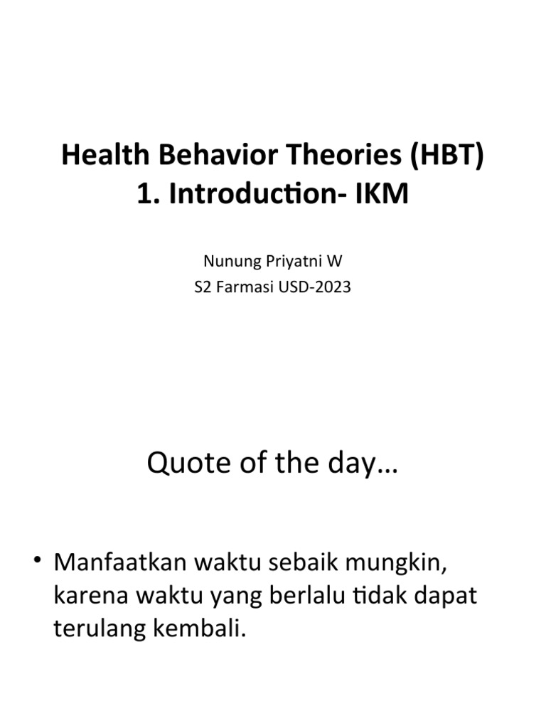 Introduction HBT | PDF | Pengembangan Diri