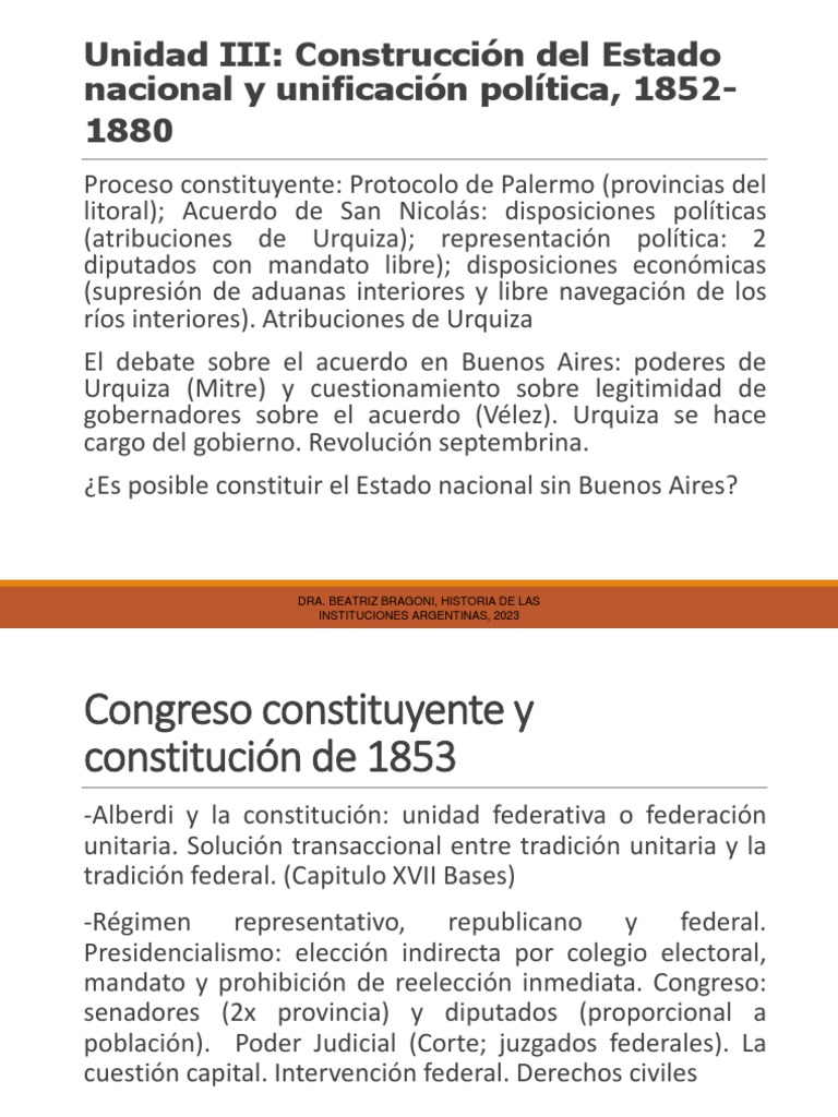 Construcción del Estado Argentino (1852-1880) | PDF | Argentina | Gobierno
