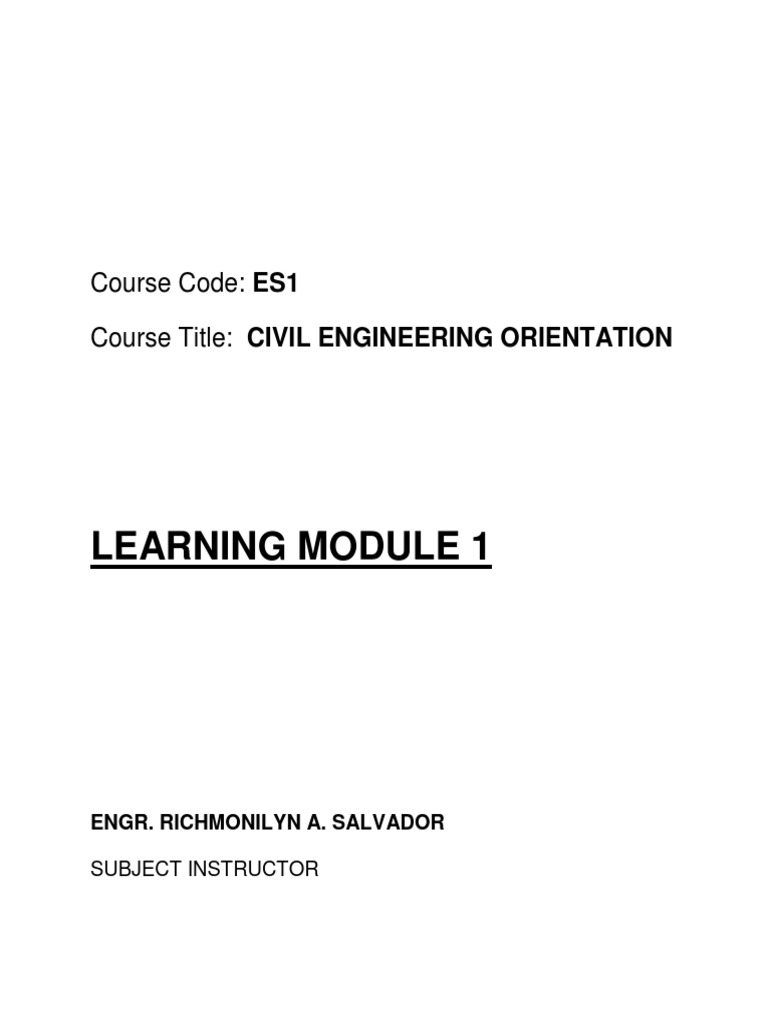 Module 1 - Es1ce Orientation | PDF | Mechanical Engineering ...