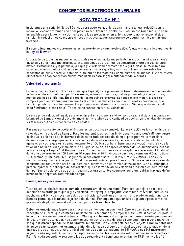 Conceptos Electricos Generales | PDF | Energia electrica | Corriente eléctrica