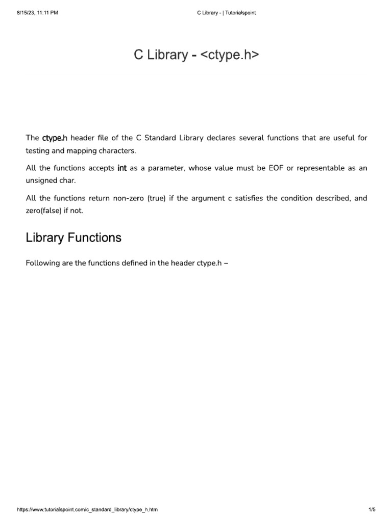 CType (Functions) | PDF