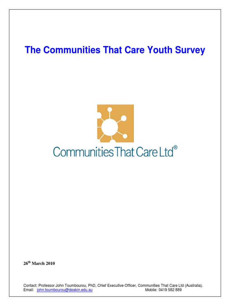 Communities That Care Youth Survey-1 | PDF | Preventive Healthcare ...