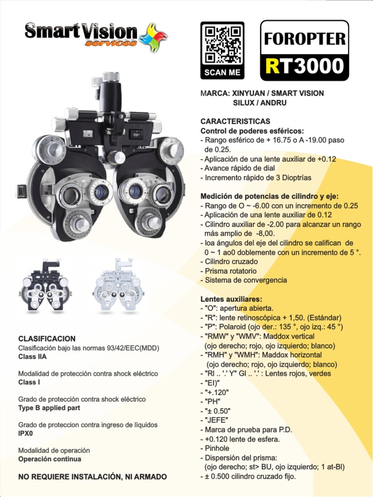Ficha Tecnica Foropter RT 3000 | PDF | Óptica | Radiación electromagnética