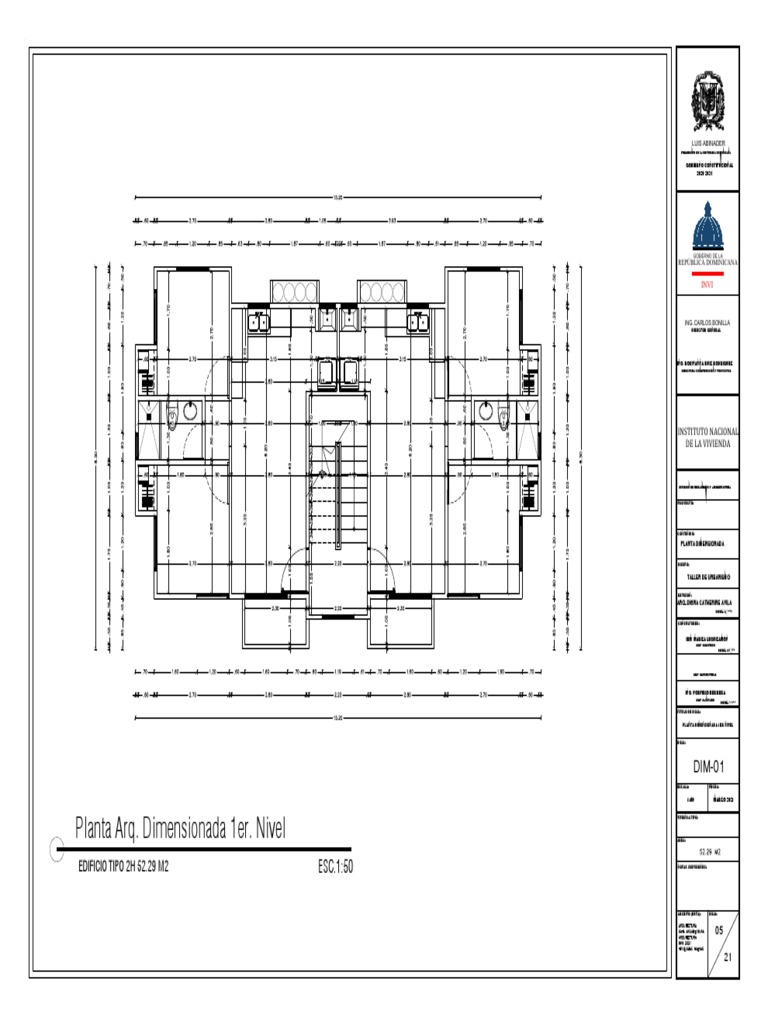 04 Plano Arq Dimensionado 1er Nivel Edificio 2h | PDF