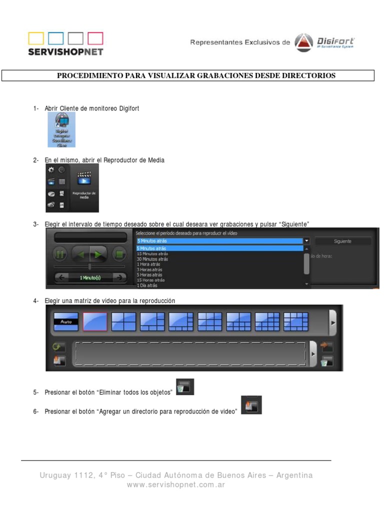 Como Visualizar Grabaciones Desde Directorios Digifort | PDF