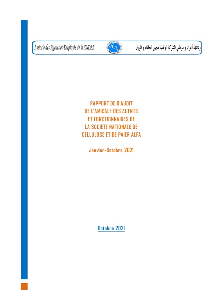 Rapport Audit AAFSNCPA 2021 | PDF | Comptabilité | Audit