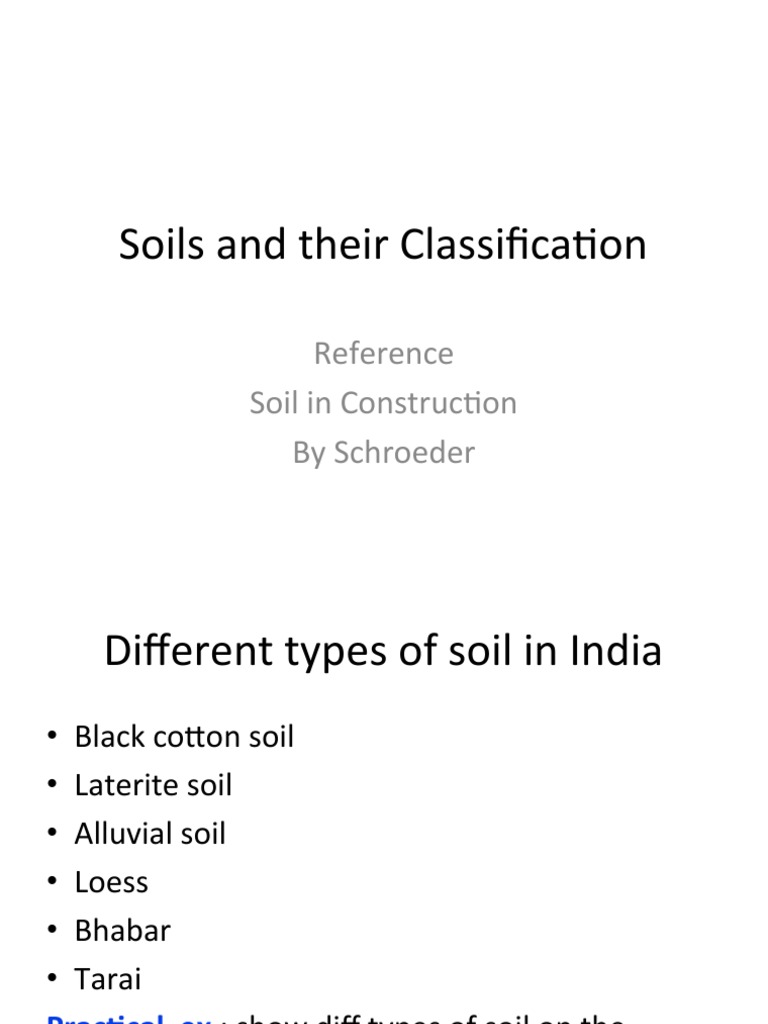 Soils and Their Classification: Reference Soil in Construction by ...