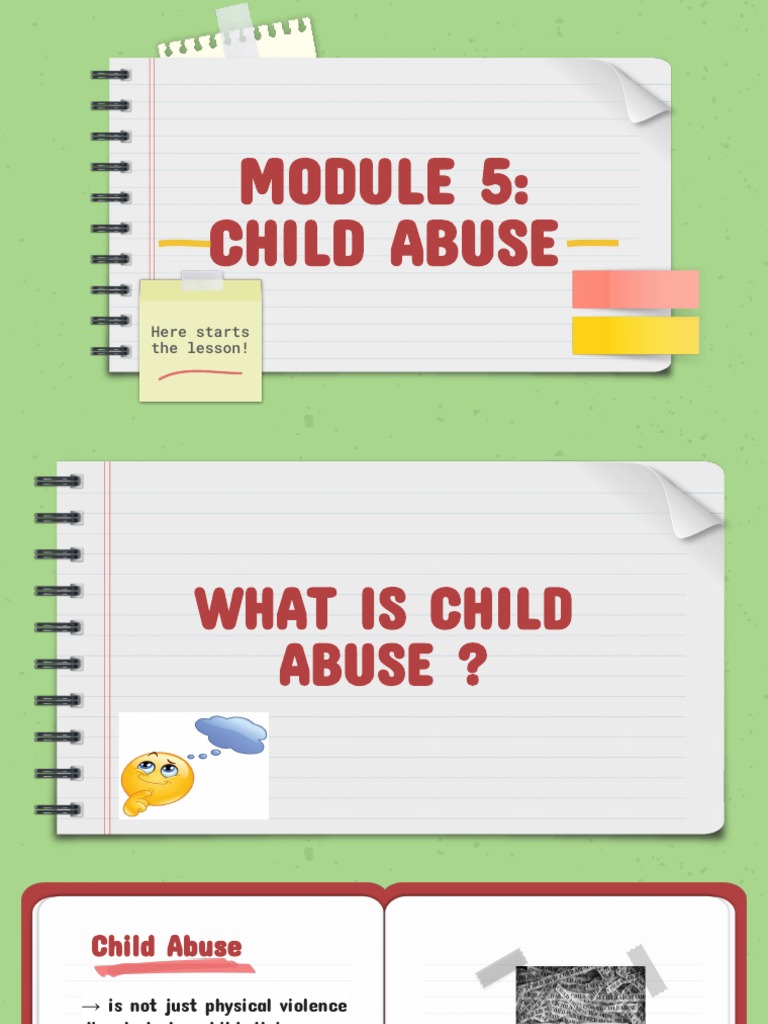 Notebook Lesson XL by Slidesgo | PDF | Child Abuse | Violence