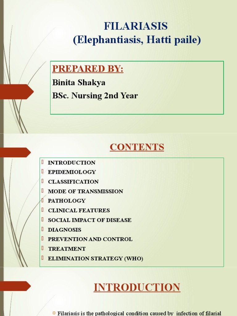 FILARIASIS PPT FINAL | PDF | Medical Specialties | Clinical Medicine