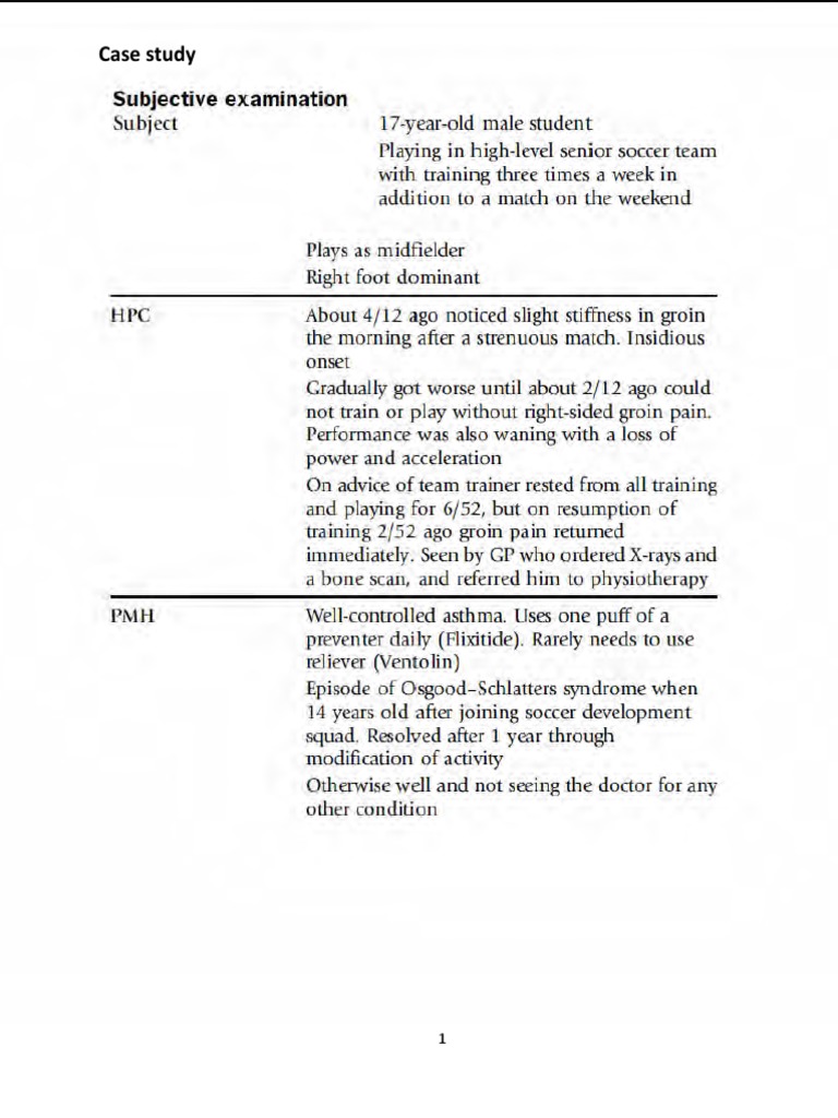 Case Study | PDF | Musculoskeletal System | Clinical Medicine