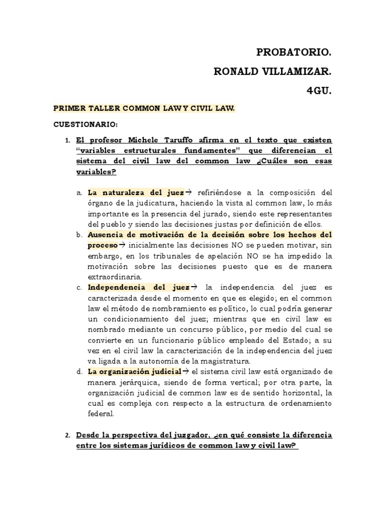 Apuntes - Probatorio 4GU. | PDF | Evidencia (ley) | Juez