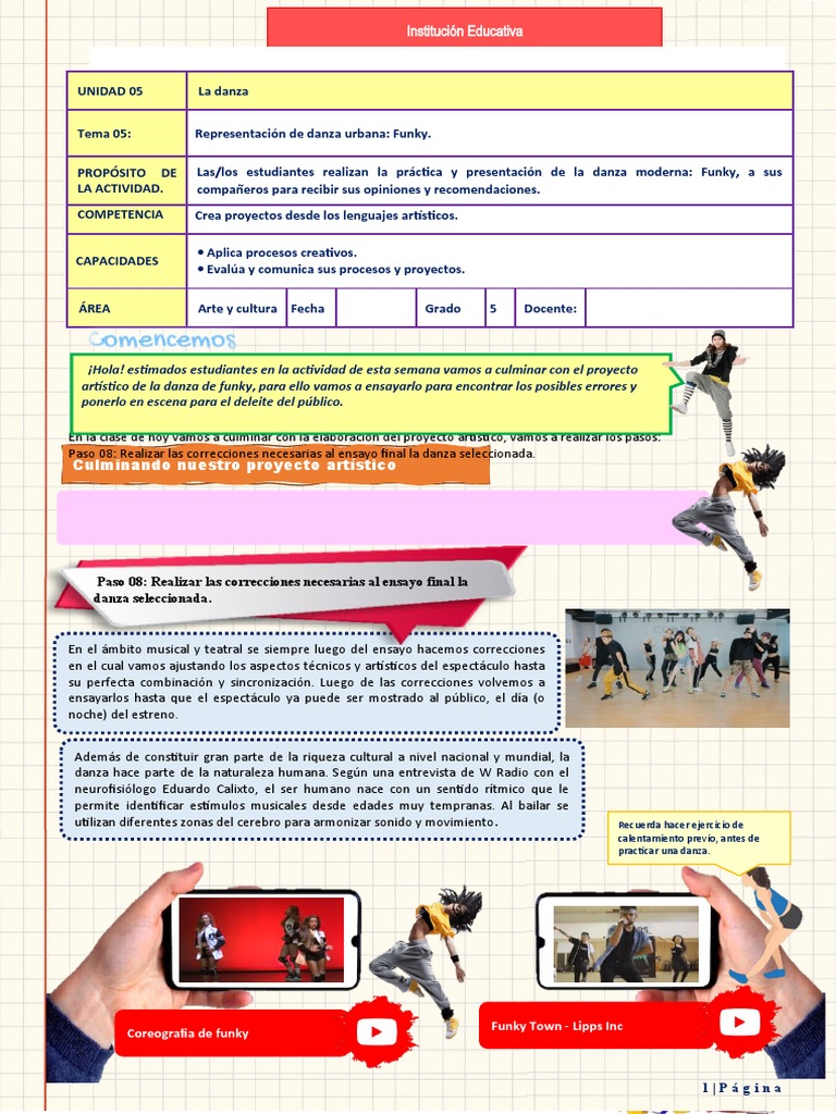 Danza Funky en Secundaria: Proyecto Artístico | PDF | Bailes | Ensayos
