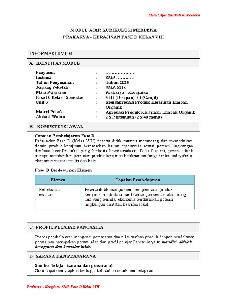 Modul Ajar Unit 3 | PDF | Karier & Perkembangan | Ilmu Sosial