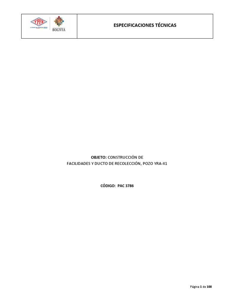 Especificaciones Técnicas Pac-3786 | PDF | Ingeniería mecánica | Agua