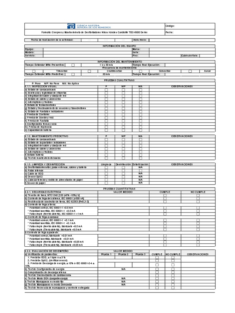 Desfibriladores Nihon Kohden Cardiolife TEC-5600 Series - Formato | PDF ...