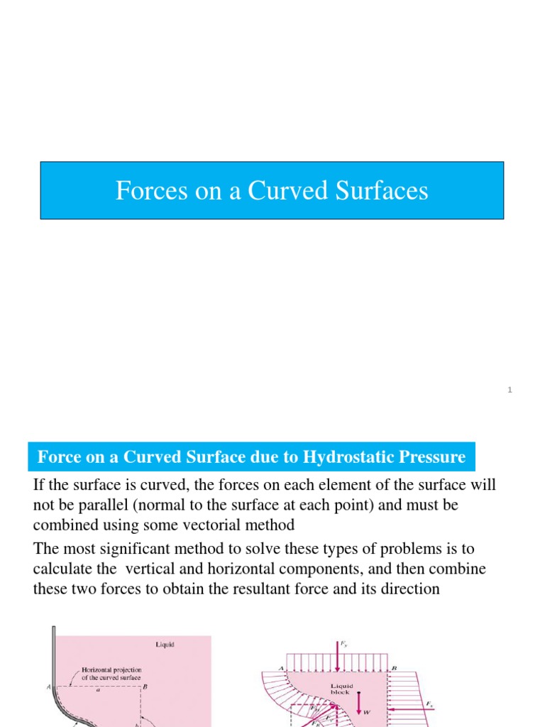 Hydrostatic Forces on Curved Surfaces | PDF | Force | Pressure