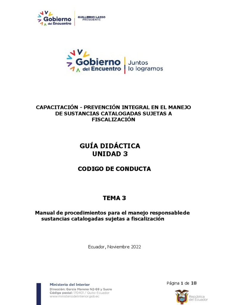 Manual de Procedimientos para El Manejo Responsable de Sustancias Catalogadas Sujetas A ...
