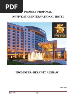Project Proposal For 5 Star Hotel | PDF | Tourism | Internal Rate Of Return