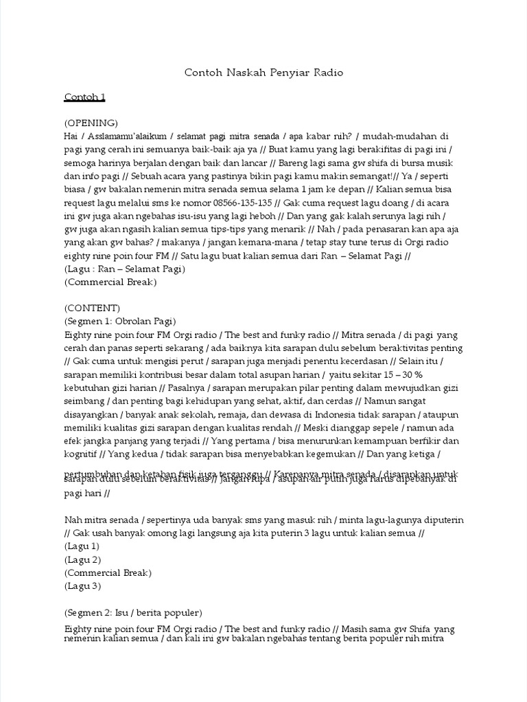 PDF Teks Siaran | PDF | Seni & Disiplin Bahasa | Seni