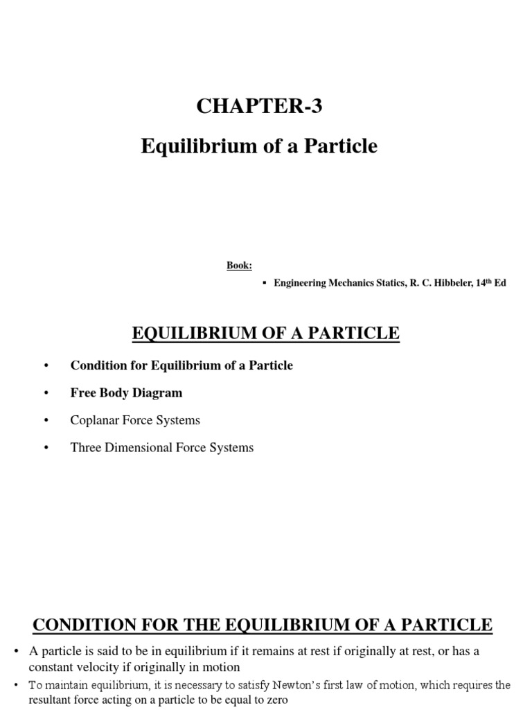 Chapter 3 Equilibrium of A Particle | PDF | Force | Euclidean Vector