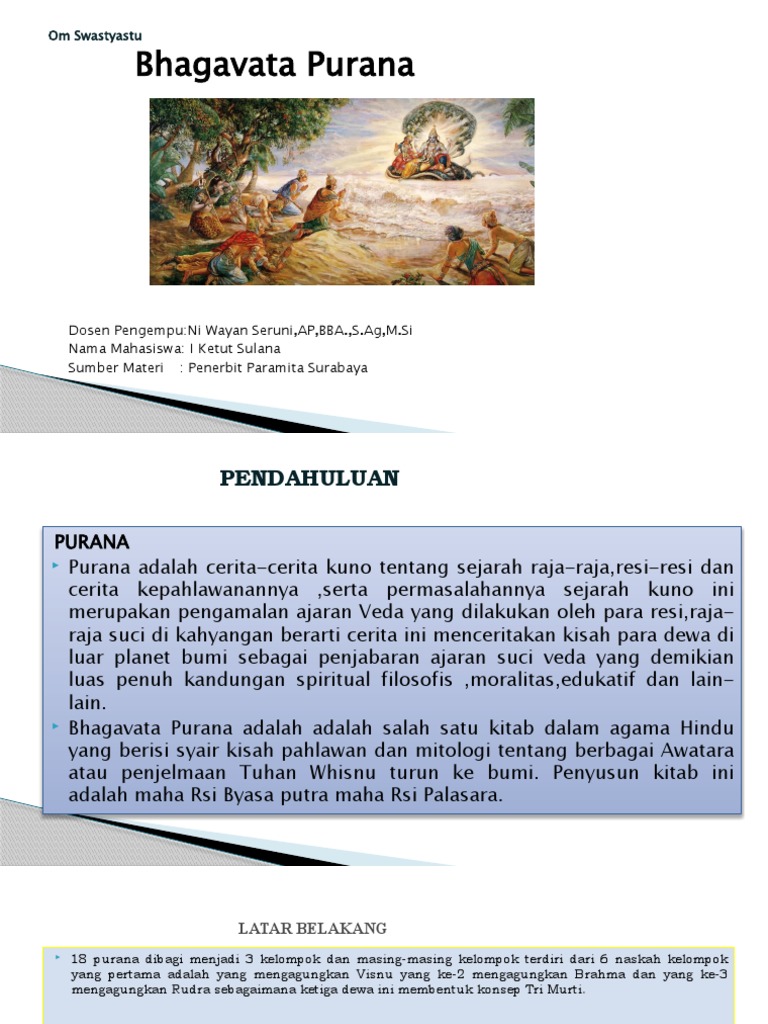 Ppt-Bhagavata Purana - I Ketut Sulana | PDF