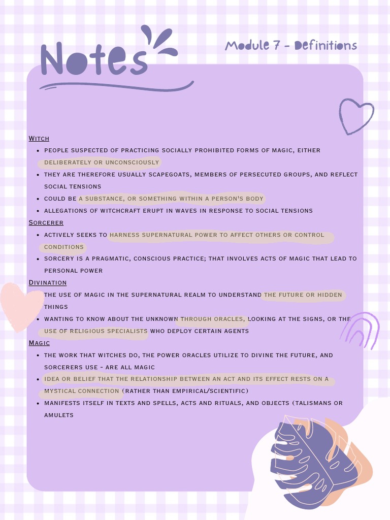 Module 7 Notes 3 | PDF | Witchcraft | Cultural Anthropology