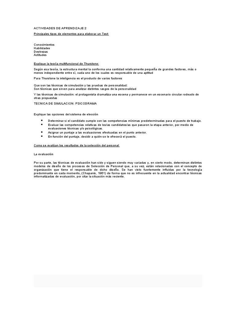 Tipos de Test | PDF | Inteligencia | Sicología