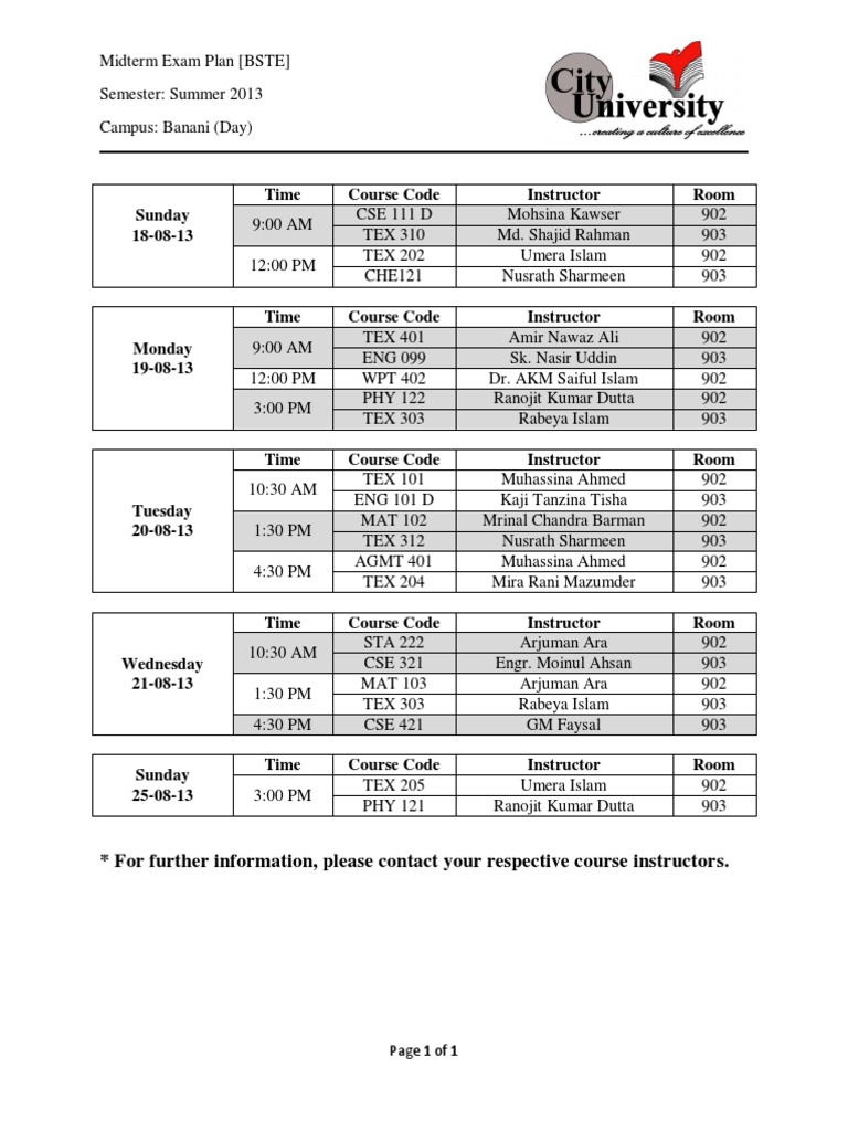 Midterm Plan-Sum 13-Banani-Day | PDF