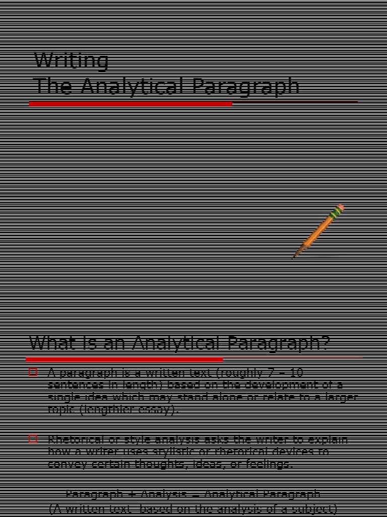 Writing The Analytical Paragraph | PDF | Ellipsis | Paragraph