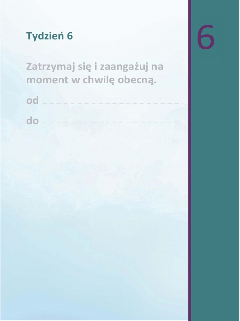 6 Tydzien Workbook Niech Twoj Umysl Sie Liczy | PDF