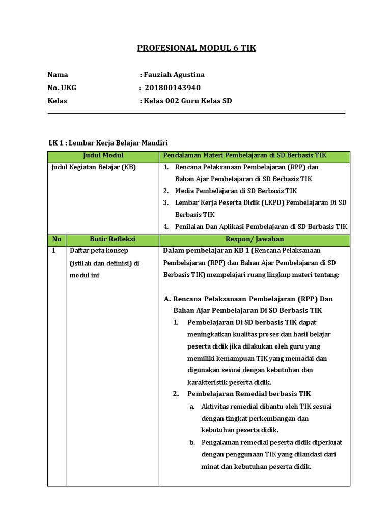 Profesional Modul 6 Tik | PDF