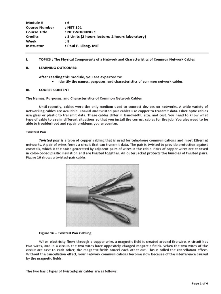 Networking Cables Overview | PDF | Manufactured Goods | Electromagnetic Radiation