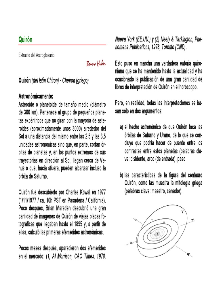 Quirón: Asteroide y Mitología Griega | PDF | Satélite natural | Asteroide