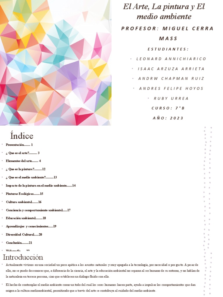 Arte y Medio Ambiente: Impacto y Soluciones | PDF