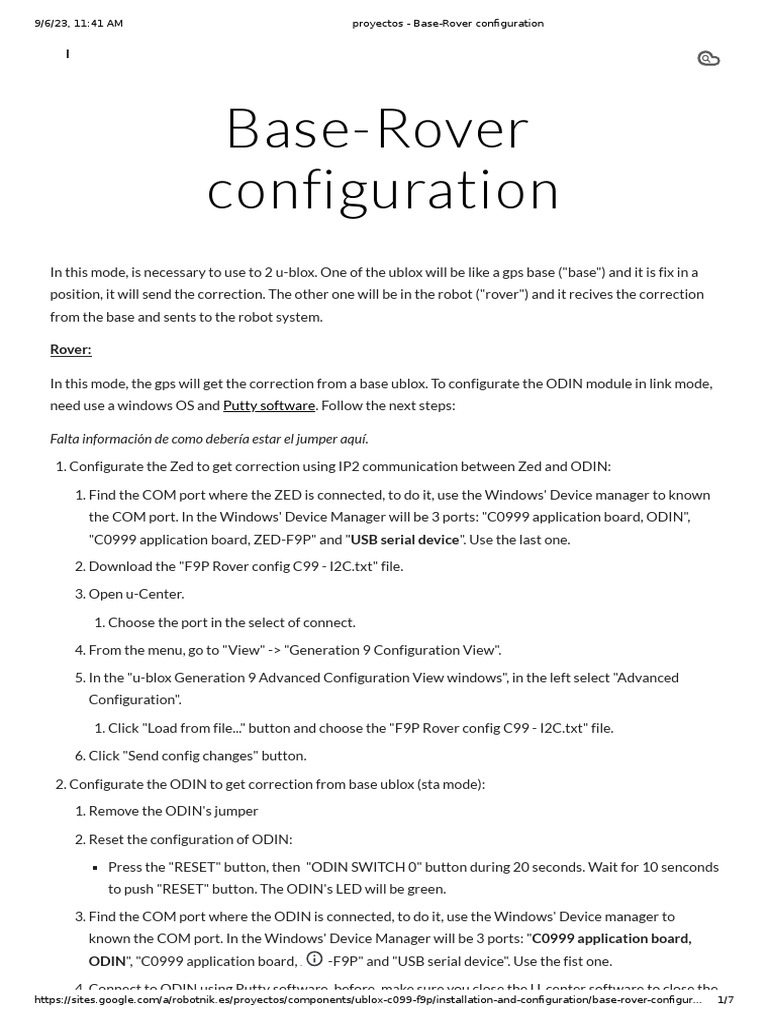 Proyectos - Base-Rover Configuration | PDF | Software | Computer ...