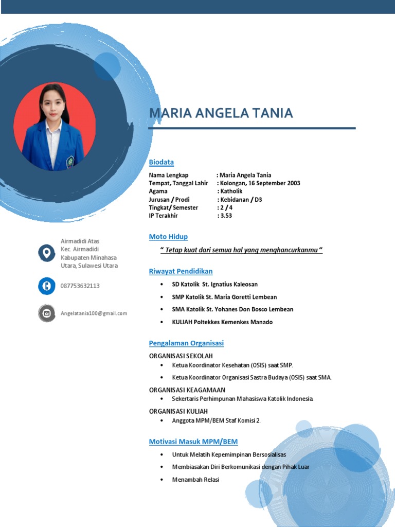 CV Maria Angela Tania | PDF